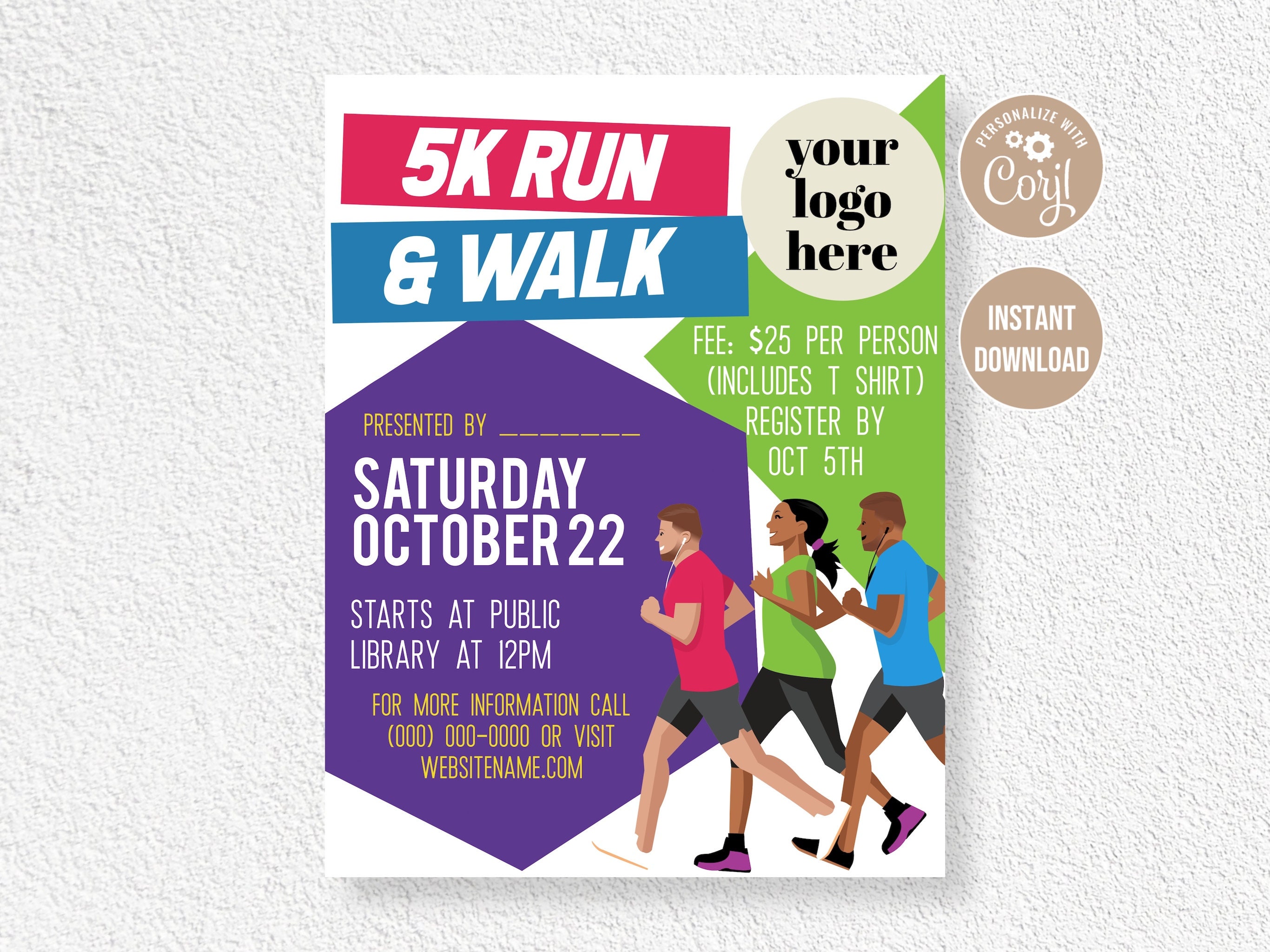 Editable Color Run Flyer