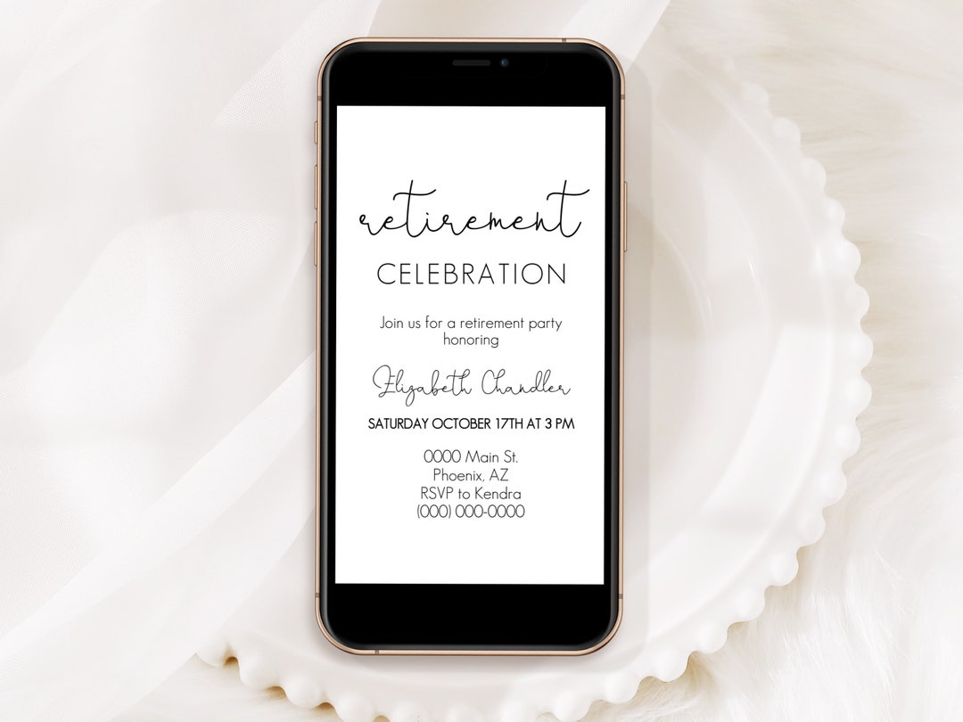 Editable Retirement Party Text Invitation Template - Etsy