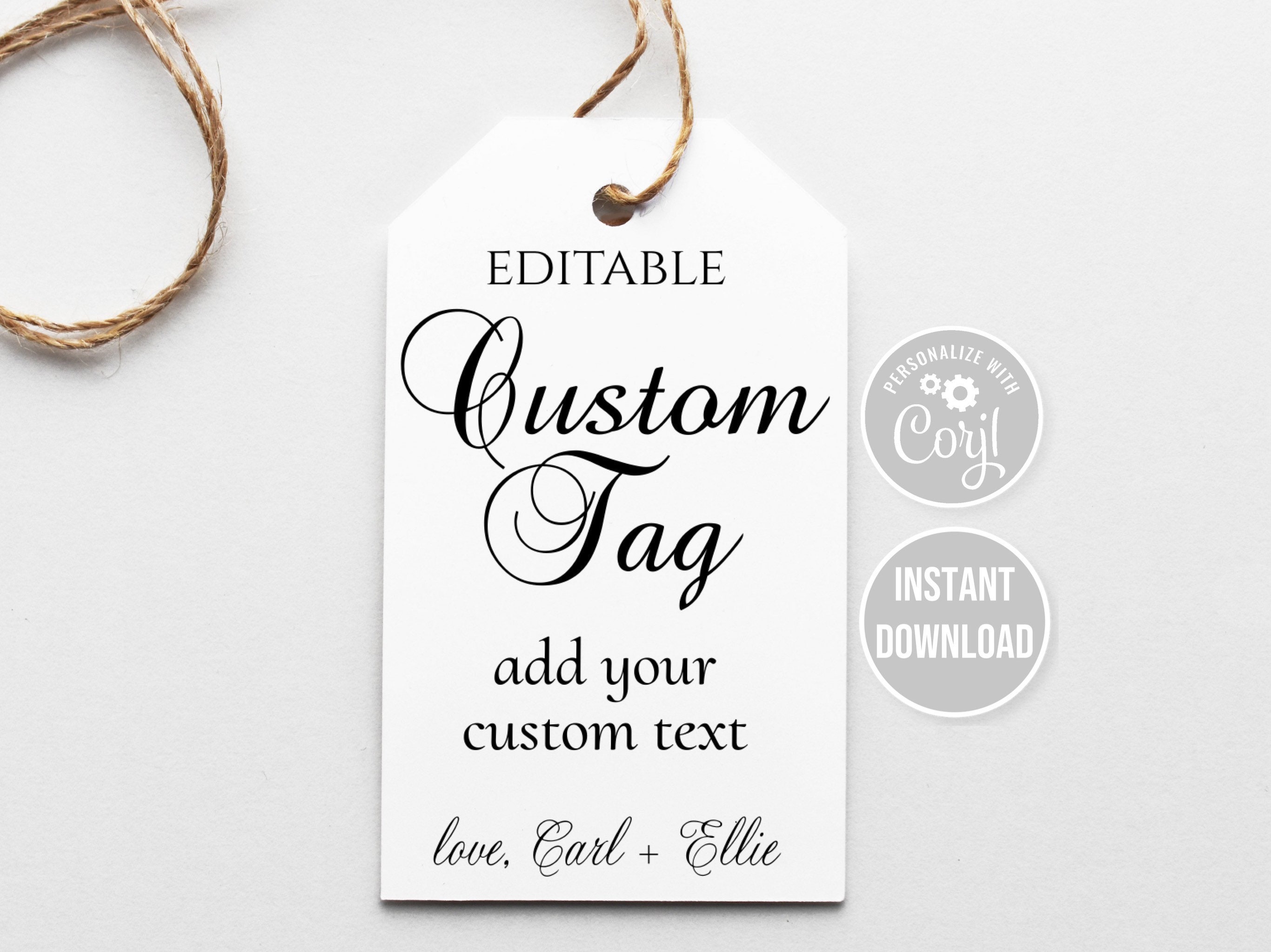 Editable Tag Template Custom Tags Printable Template - Etsy