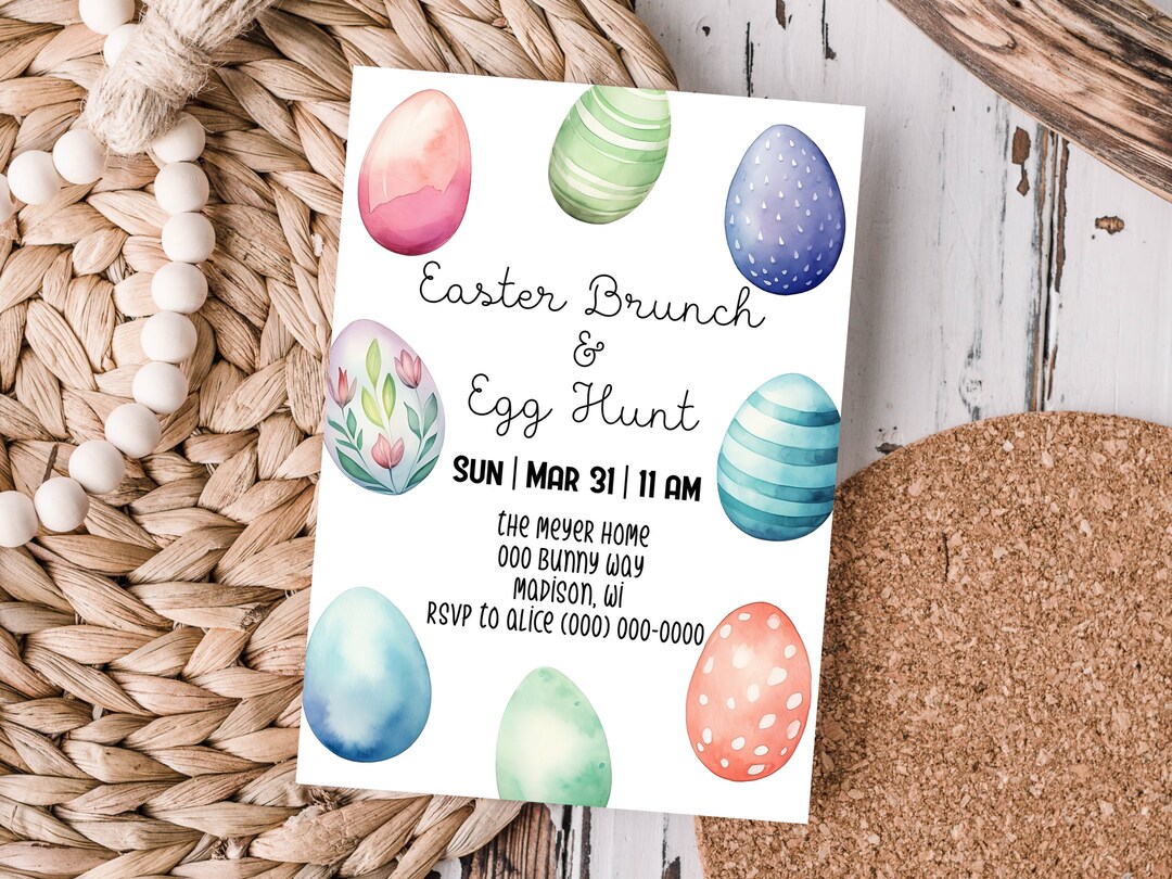Editable Easter Egg Hunt Invitation Template Digital Download ...