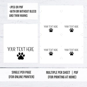 Editable Pawprint Tent Cards: Printable Dog Birthday Party Food Labels ...