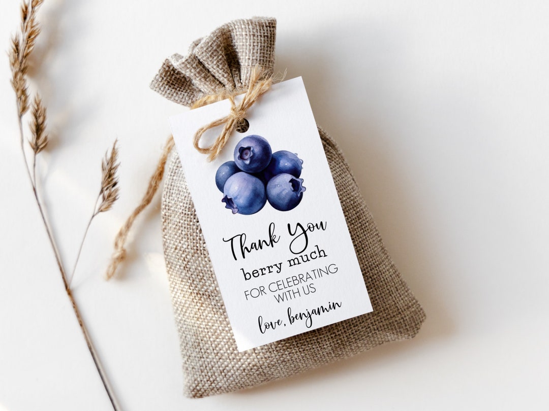 Editable Blueberry Favor Tag Thank You Tags, Printable Template ...
