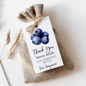 Editable Blueberry Favor Tag Thank You Tags, Printable Template ...