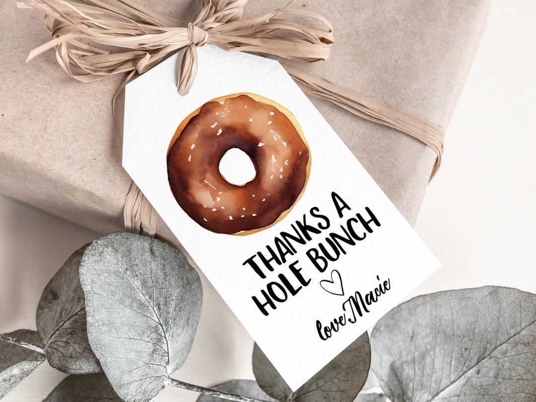 Editable Donut Favor Tag Thank You Tags, Printable Template, Digital ...