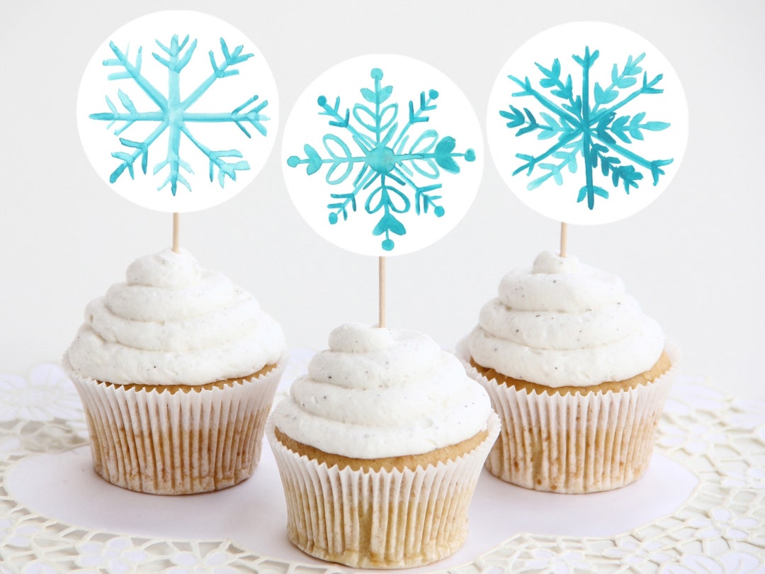Printable Snowflake Cupcake Toppers: Winter Party Decoration - Etsy