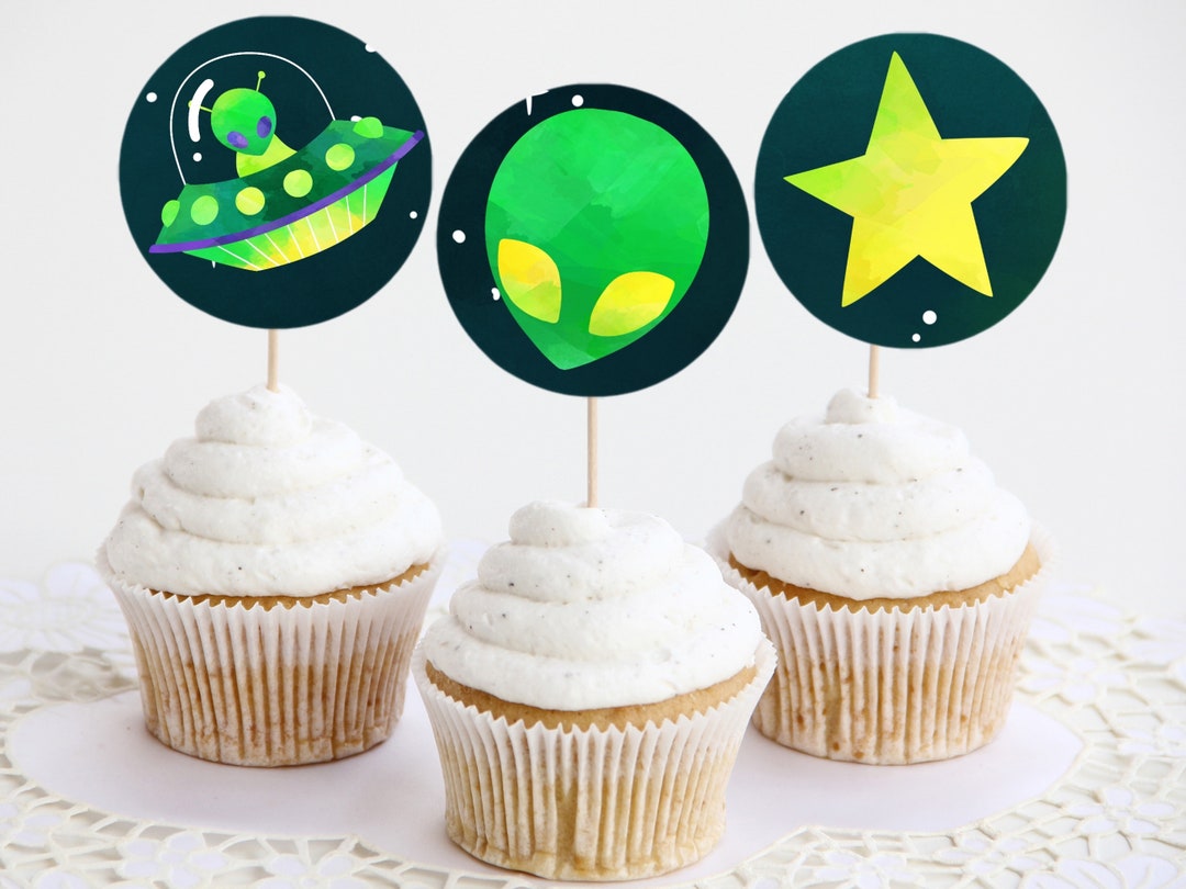 Printable Alien Cupcake Toppers - Etsy