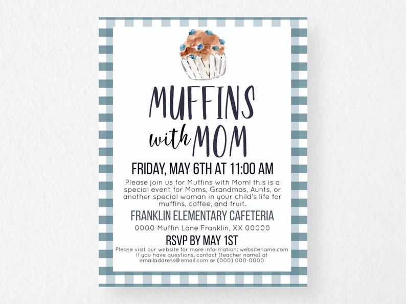 Editable Muffins With Mom Flyer Template - Etsy Canada