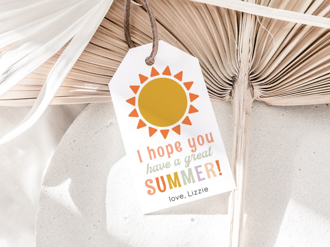 Editable Summer Gift Tag Template: End of School Year - Etsy