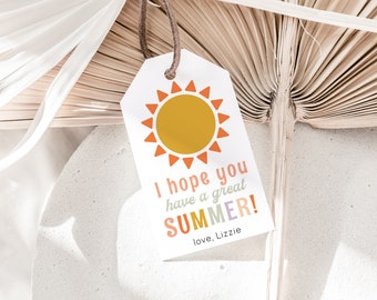 Have a Great Summer Gift Tag Printable INSTANT DOWNLOAD Editable End of ...