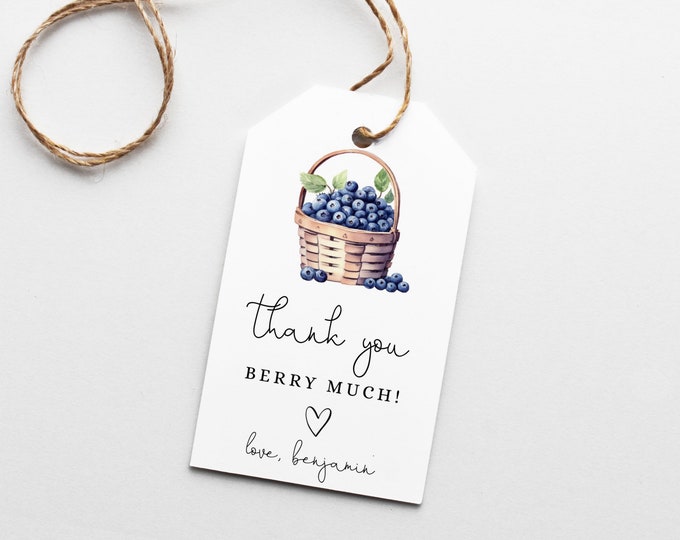 Handmade Blueberry Tags, Tags for Presents, Gift Wrapping Tags, Holiday ...