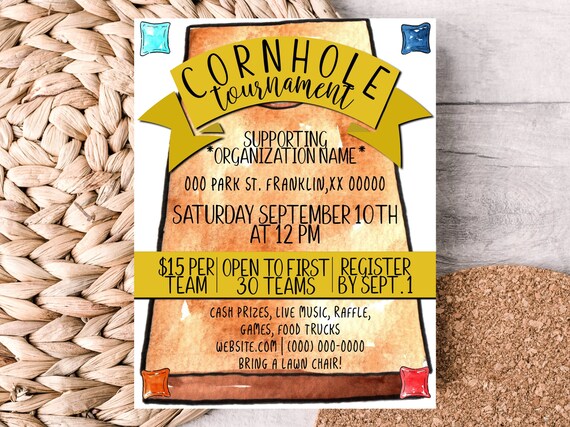 Editable Cornhole Tournament Flyer Digital Download Instant - Etsy