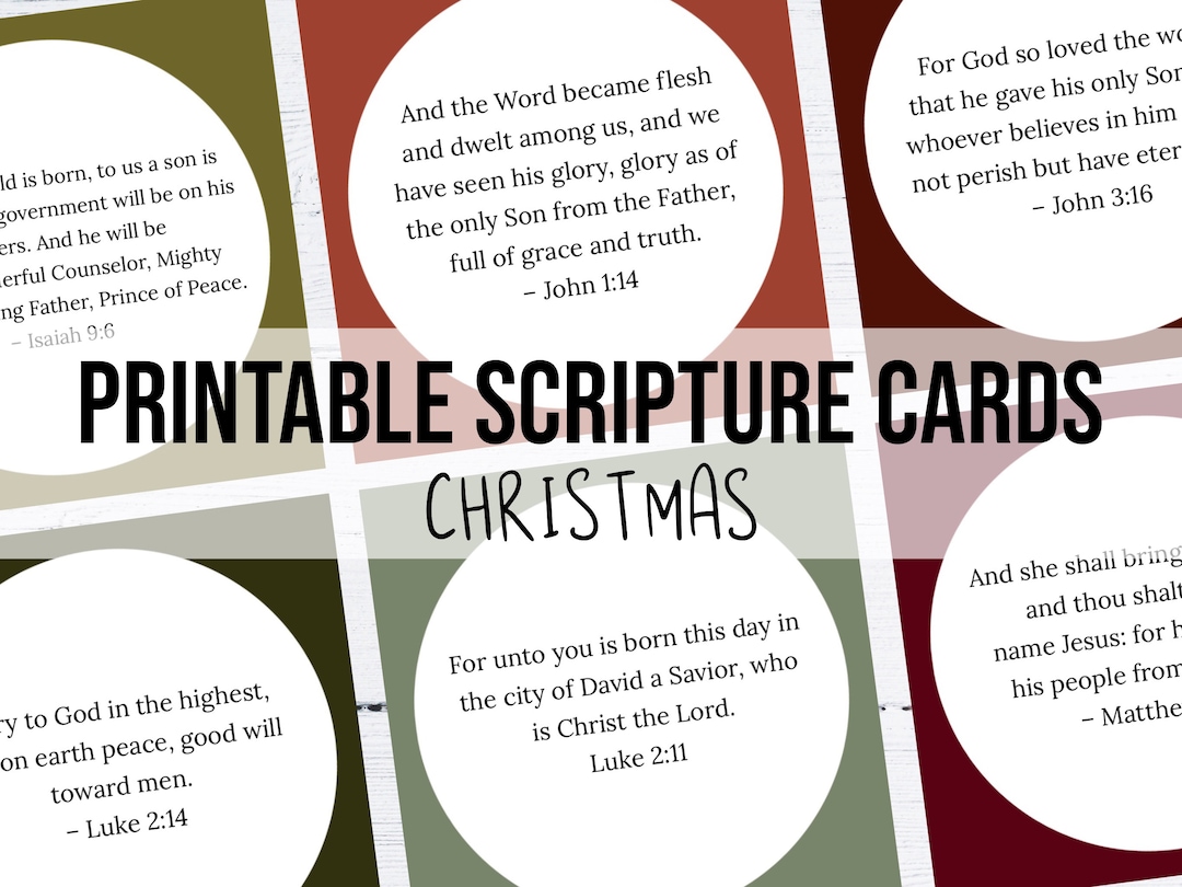 Printable Christmas Bible Verse Cards - Etsy