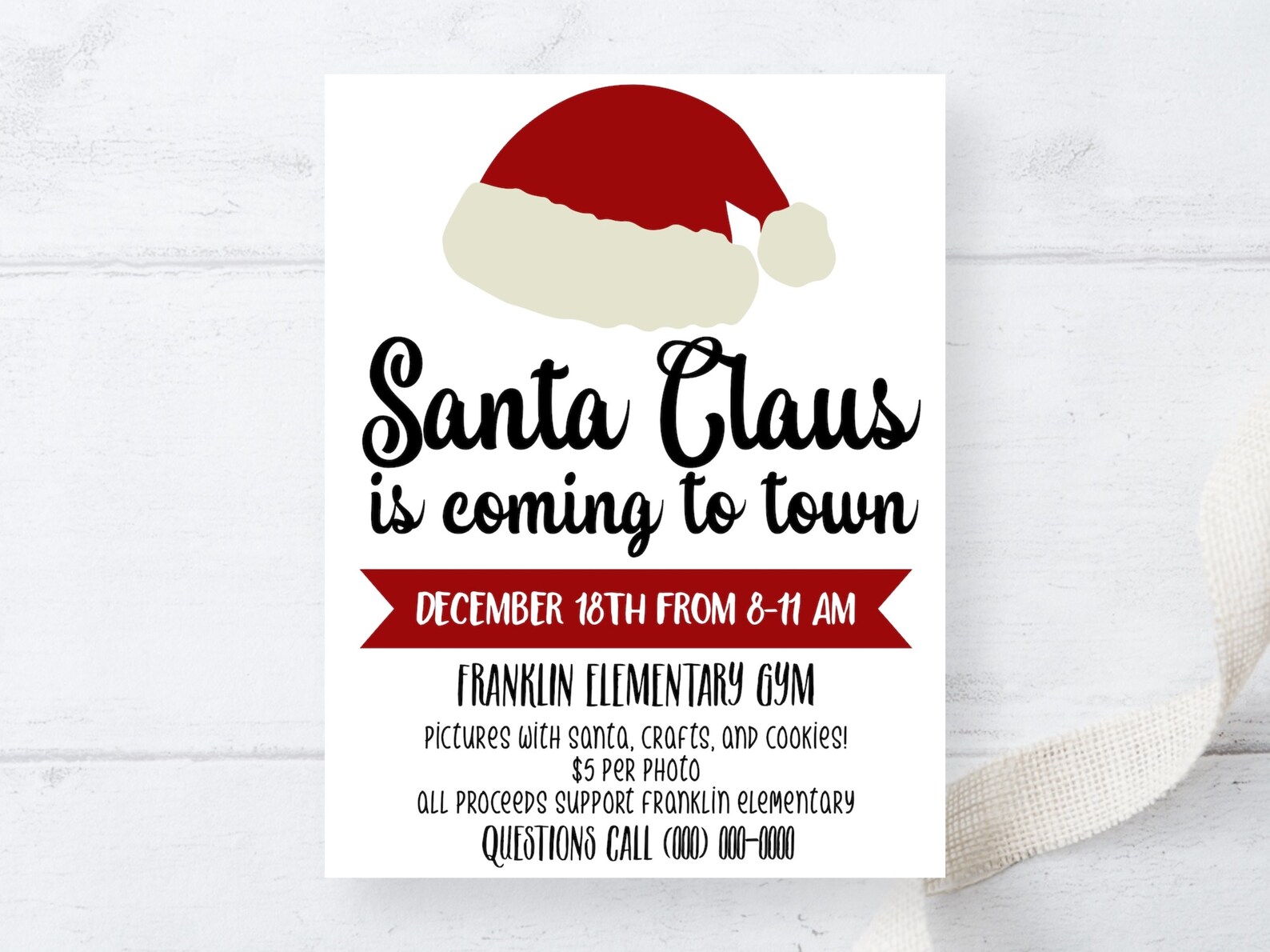 Editable Photos With Santa Flyer Template: Christmas Event Printable - Etsy