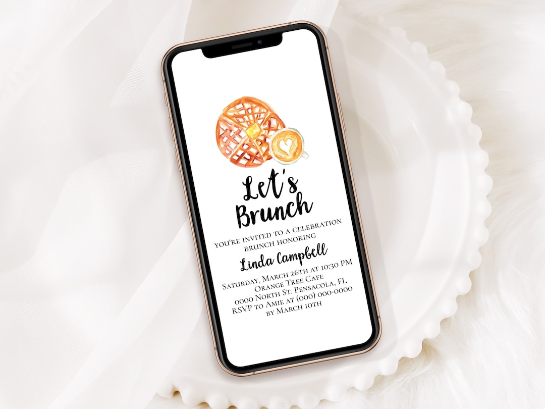 Editable Brunch Text Invitation Template - Etsy