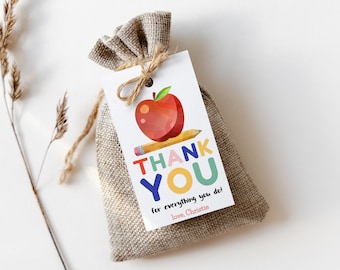 Teacher Thank You, Printable Gift Tags, Teacher Appreciation Week ...