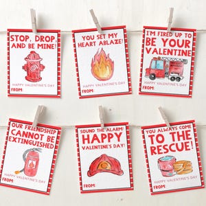 Printable Firetruck Kid’s Valentine Cards - Etsy