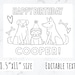 Editable Dog Coloring Page | Birthday Party Activity, Dog Birthday ...