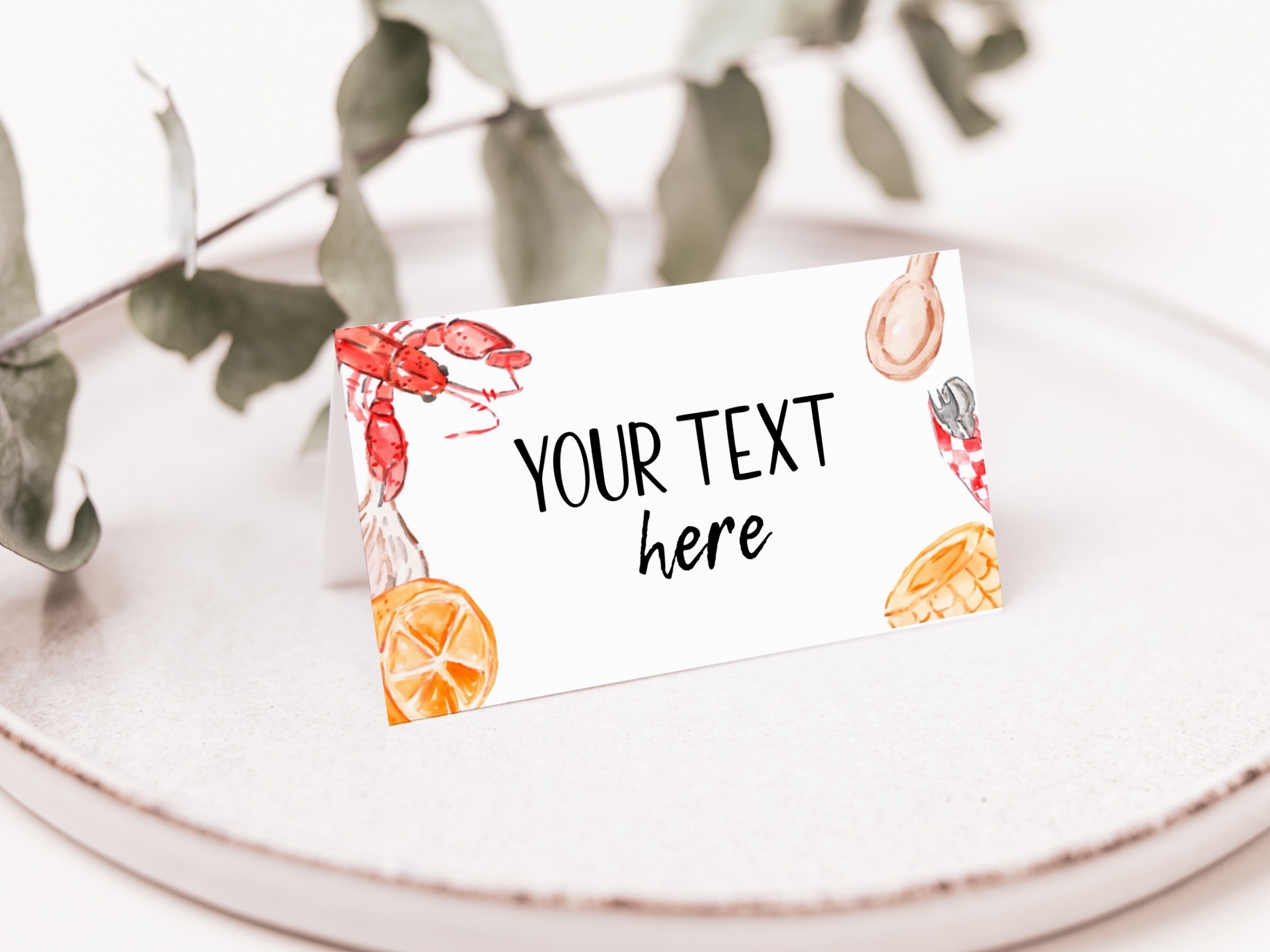 Editable Crawfish Boil Tent Cards Template - Etsy