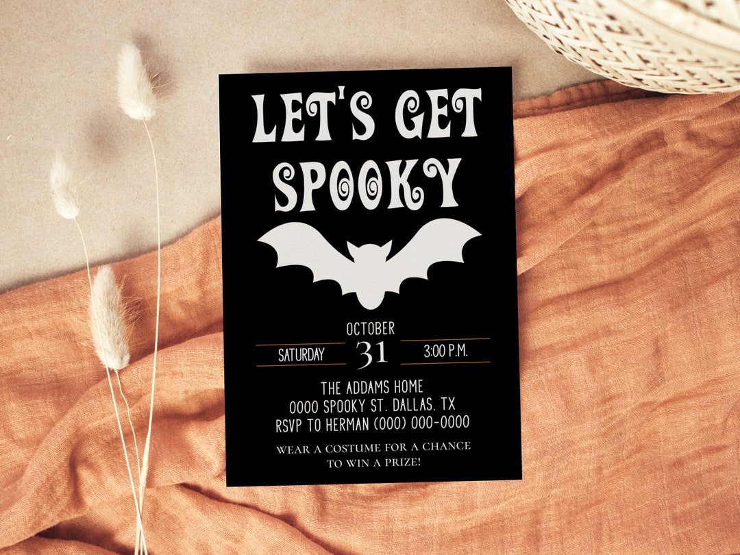 Editable Lets Get Spooky Halloween Party Invitation Template - Etsy