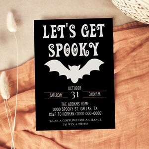 Editable Lets Get Spooky Halloween Party Invitation Template - Etsy
