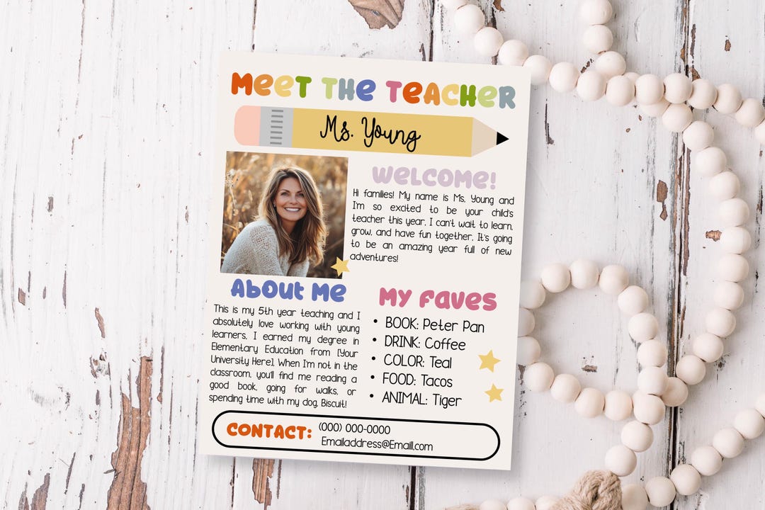 Meet the Teacher Template: Editable Back to School Welcome Sheet - Etsy