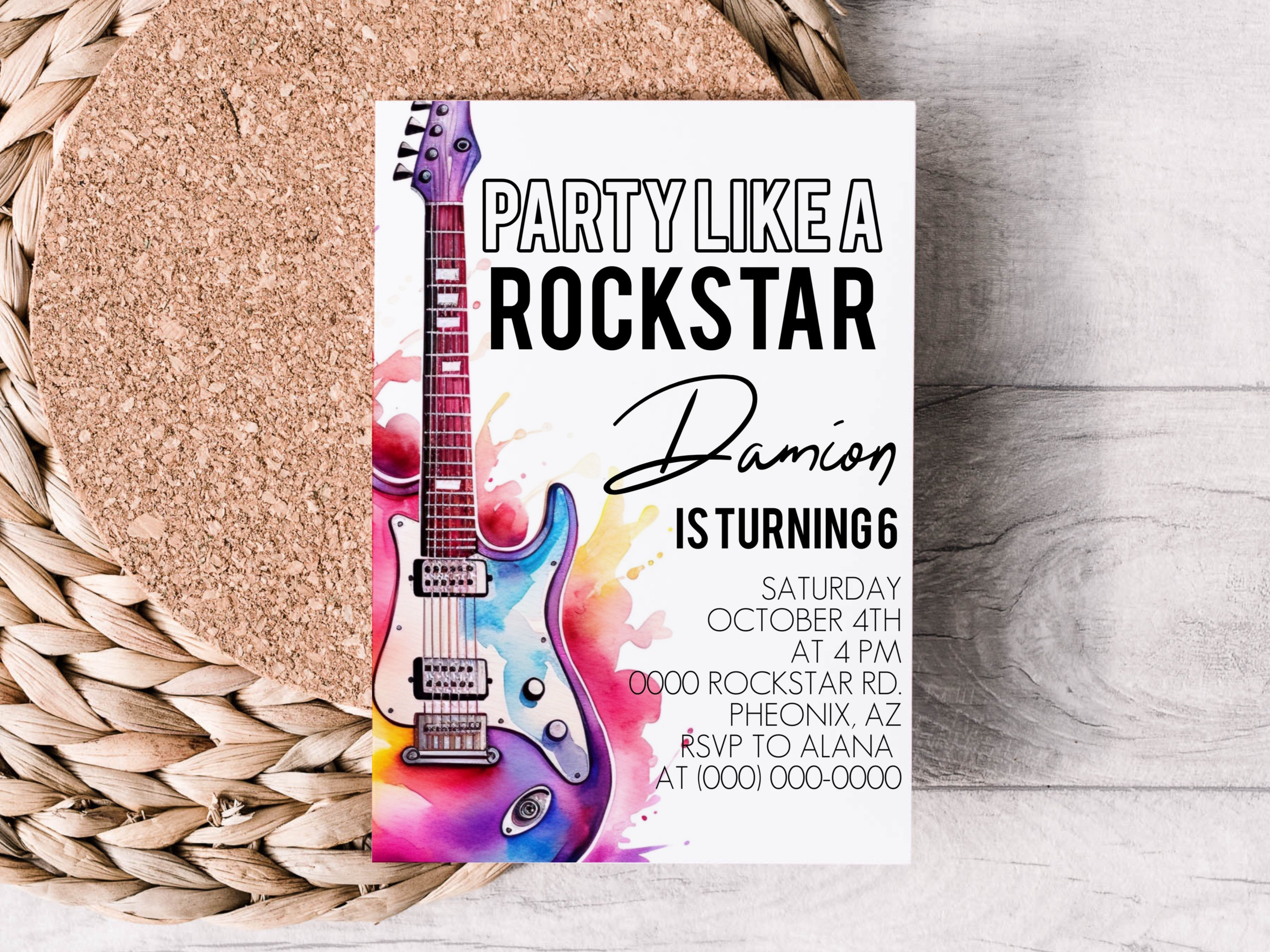 Invitaciones Imprimibles Para Fiesta De Rock Star Para Niñas Psd Rock