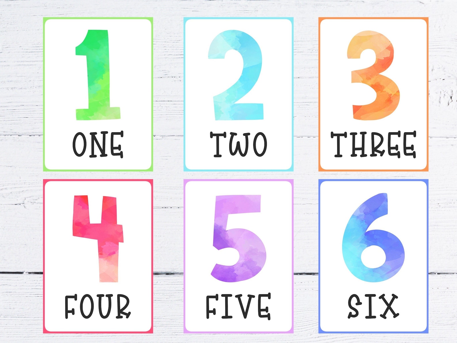 Printable Numbers Flash Cards: 1-10 Counting Flashcards (digital) - Etsy