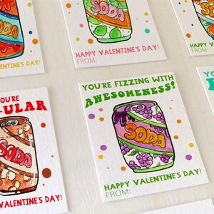 Printable Soda Kid’s Valentines Cards - Etsy Canada