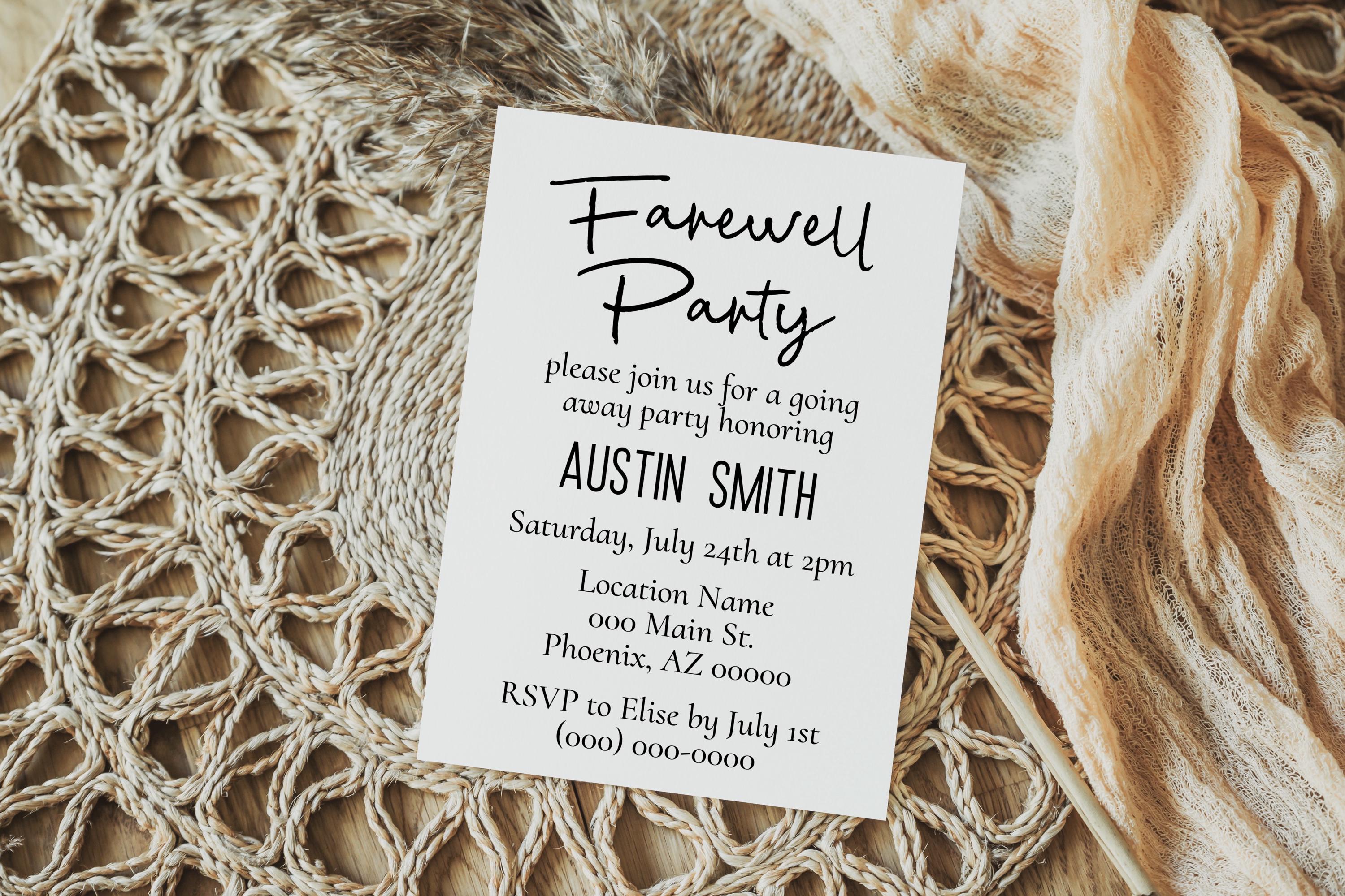 Editable Farewell Party Invitation Template - Etsy