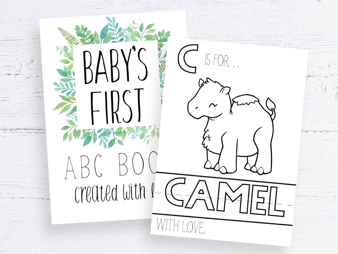 ABC Coloring Book Baby Shower Game Digital Download - Etsy