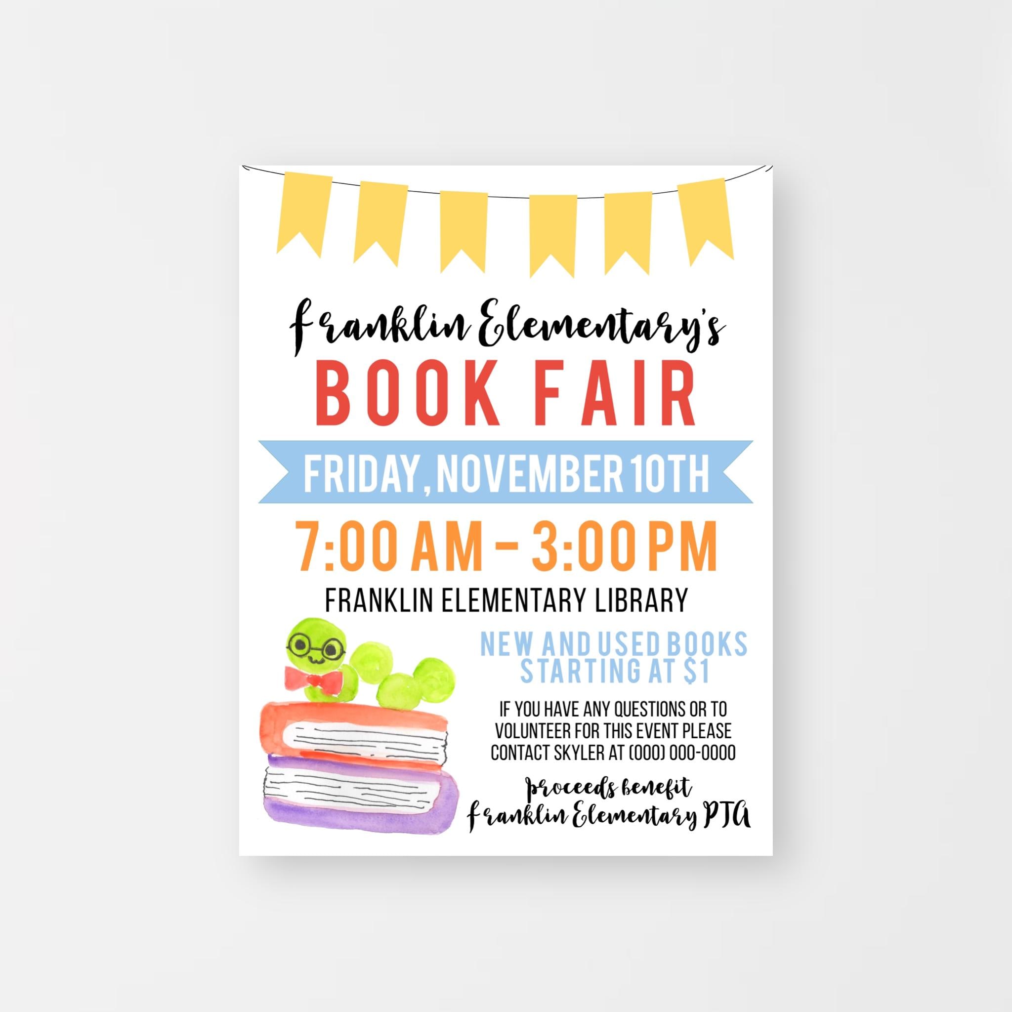 Editable Book Fair Flyer Template - Etsy
