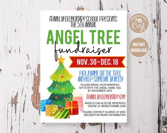 Printable Angel Tree Template - Etsy UK