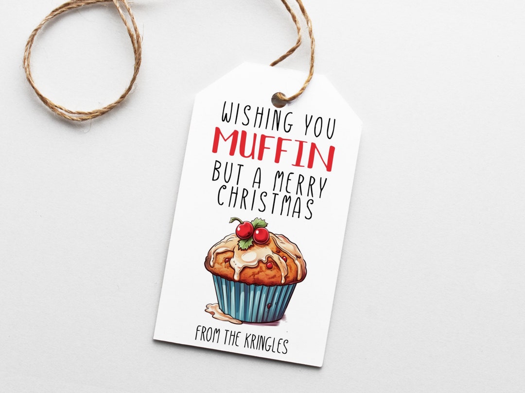Editable Christmas Muffin Gift Tag Template - Etsy
