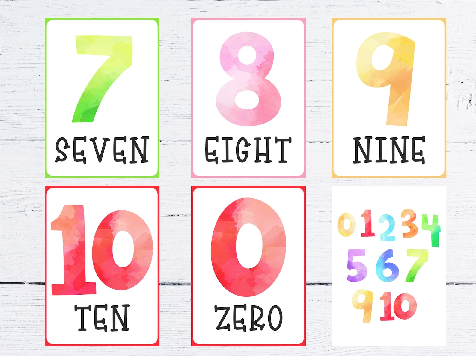 Printable Number Flash Cards Digital Download Instant - Etsy