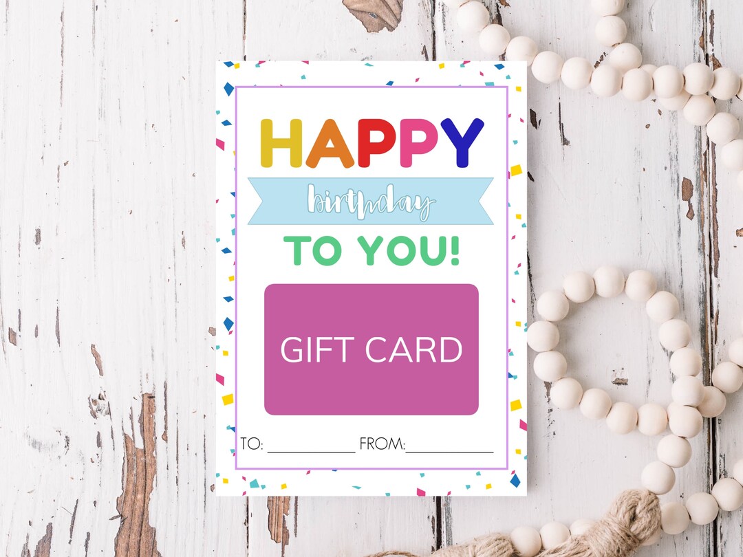 Happy Birthday Gift Card Holder Birthday Gift, Digital Download ...