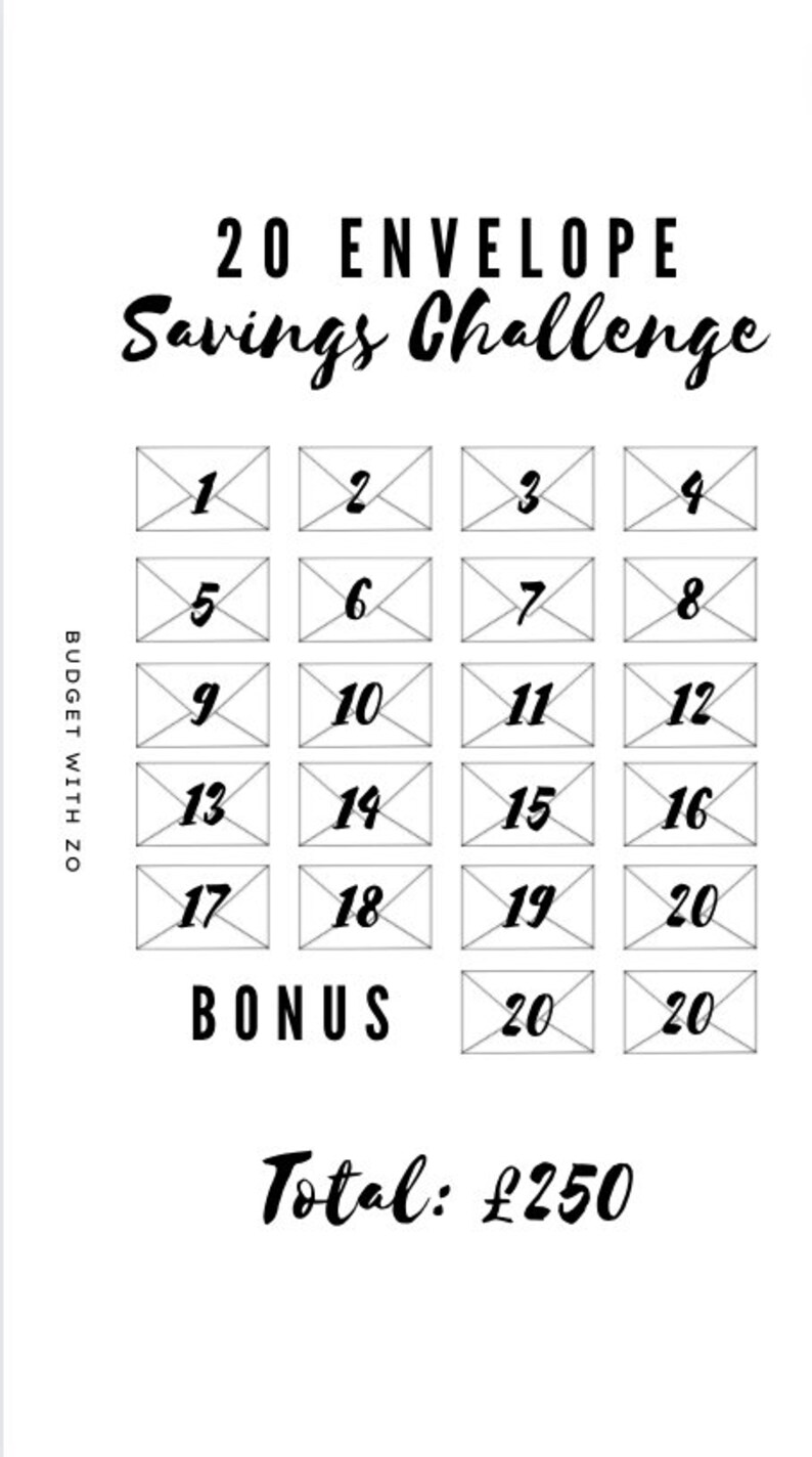 20 Envelope Savings Challenge Bundle Digital Download - Etsy
