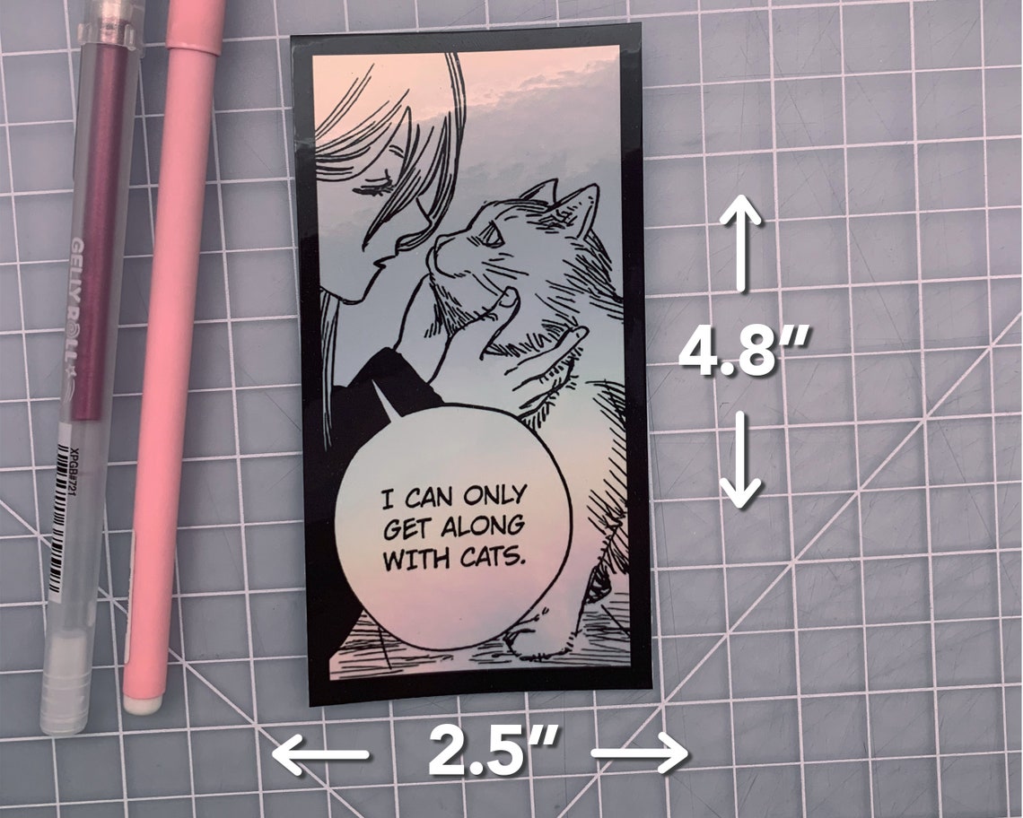 I Can Only Get Along With Cats // Power // Manga Panel Sticker - Etsy