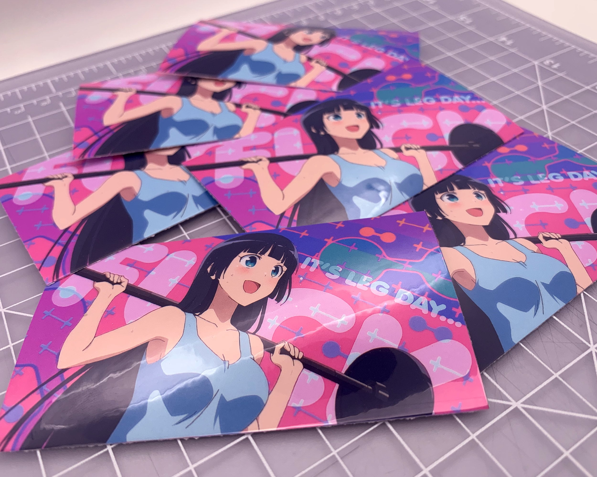 Leg Day // Anime Sticker - Etsy