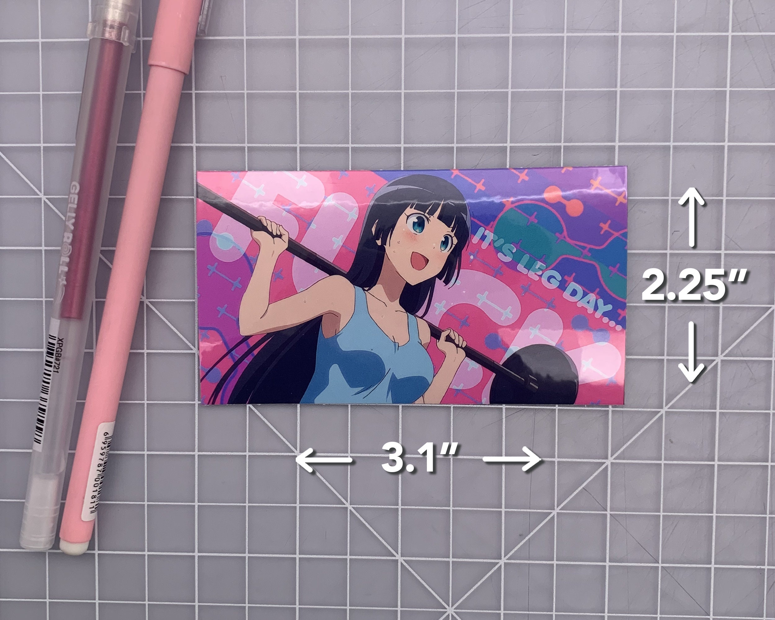 Leg Day // Anime Sticker - Etsy