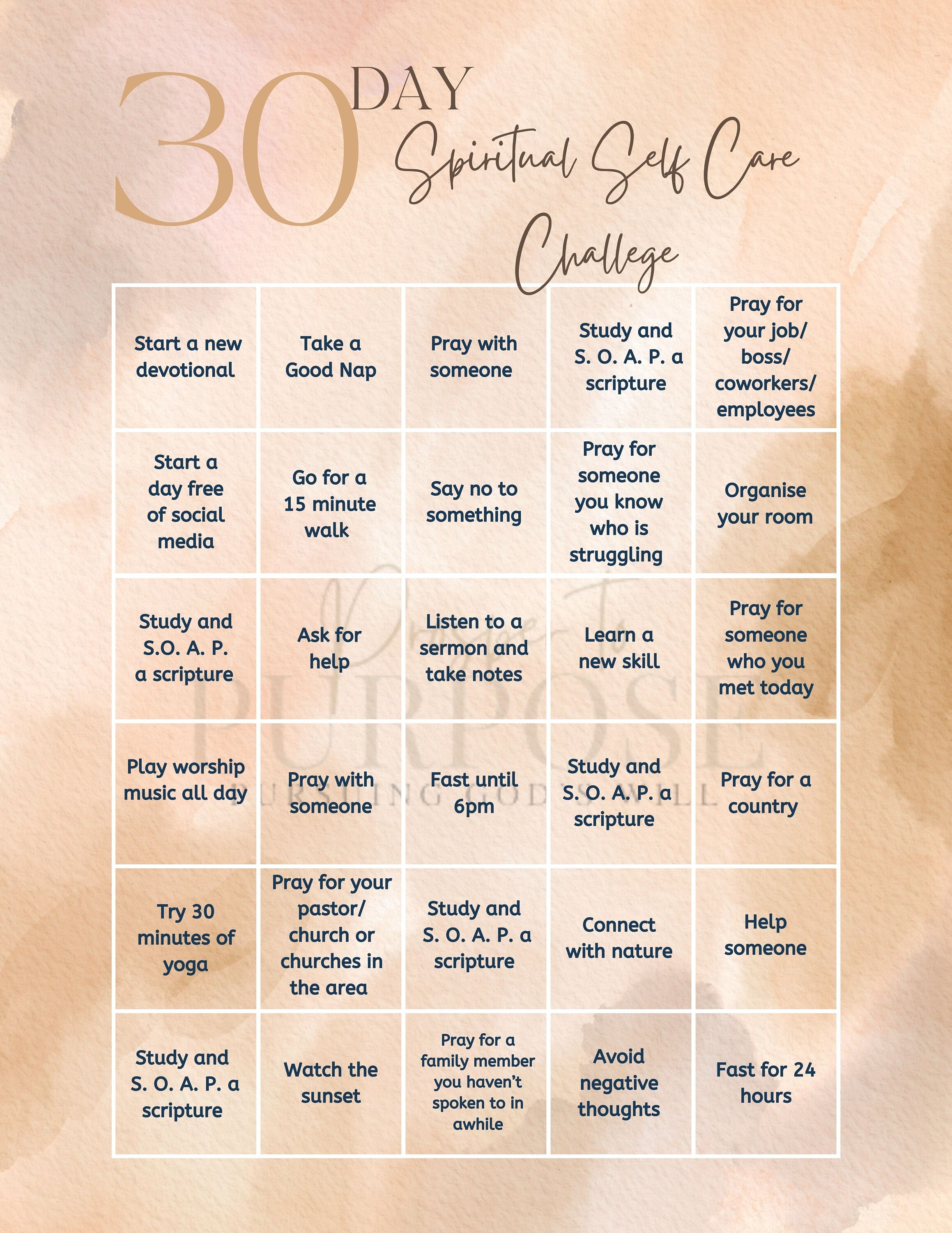 30-day Spiritual Self Care Journal Challenge - Etsy