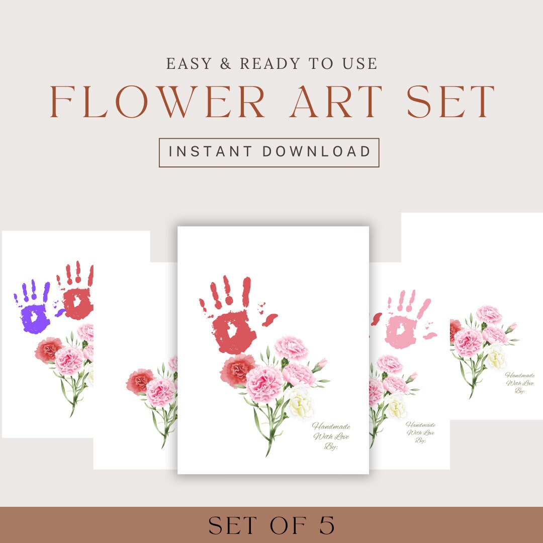 Mother's Day Craft Set, Handprint Art, Kids Activity, Mothers Day ...