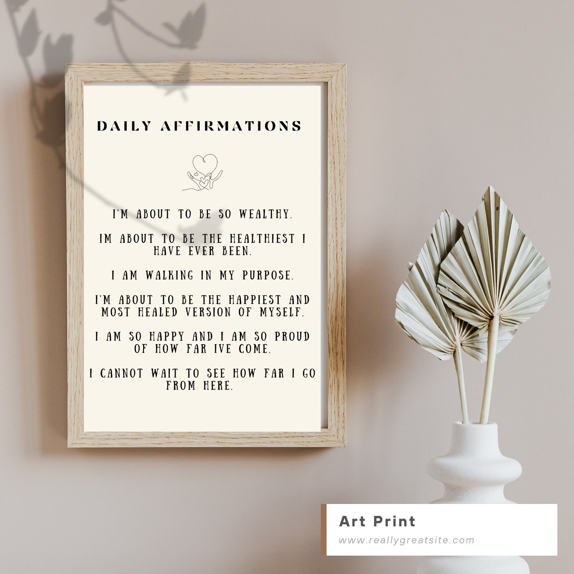 Daily Affirmations Wall Print, Positive Affirmations, Digital Download ...