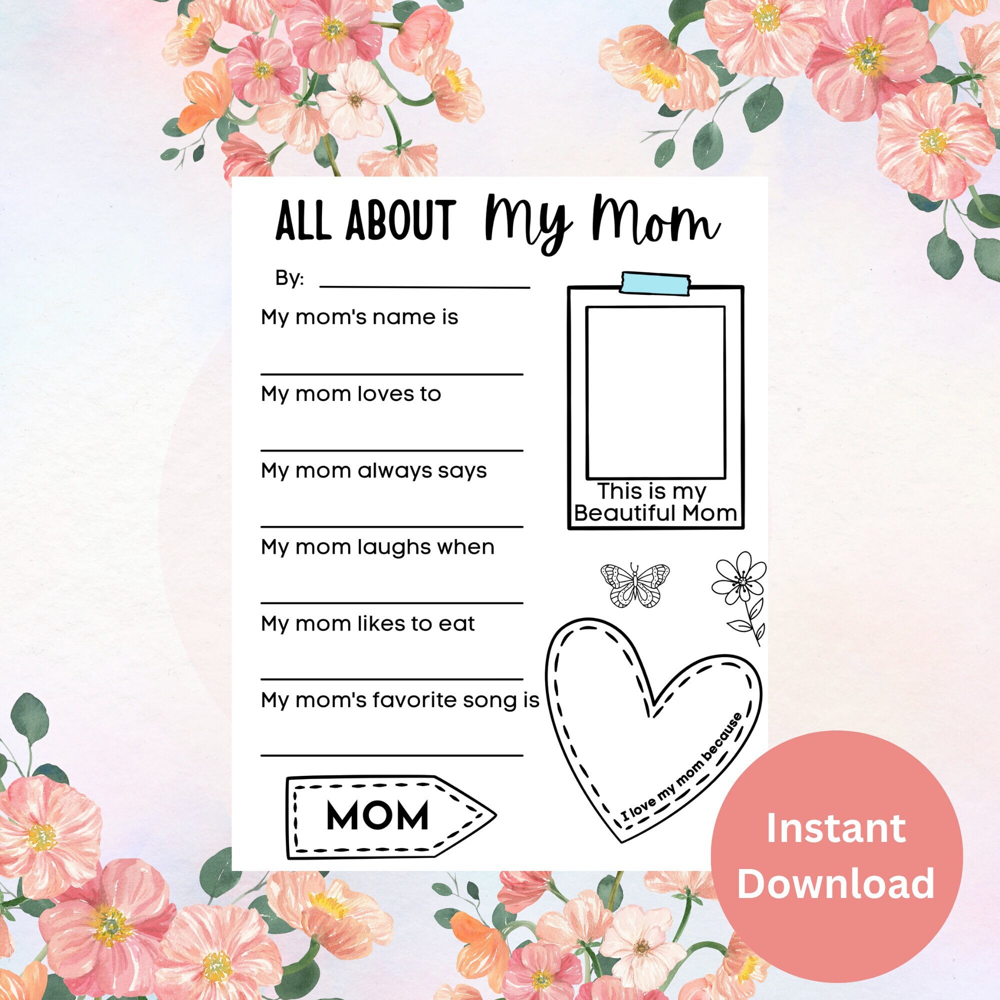 All About Mom, Mothers Day Gift, Gift From Toddler, Mothers Day ...