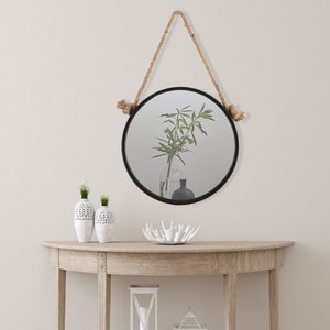 Zoa/metal Frame Round Mirror/durable Circle Vanity With Jute - Etsy