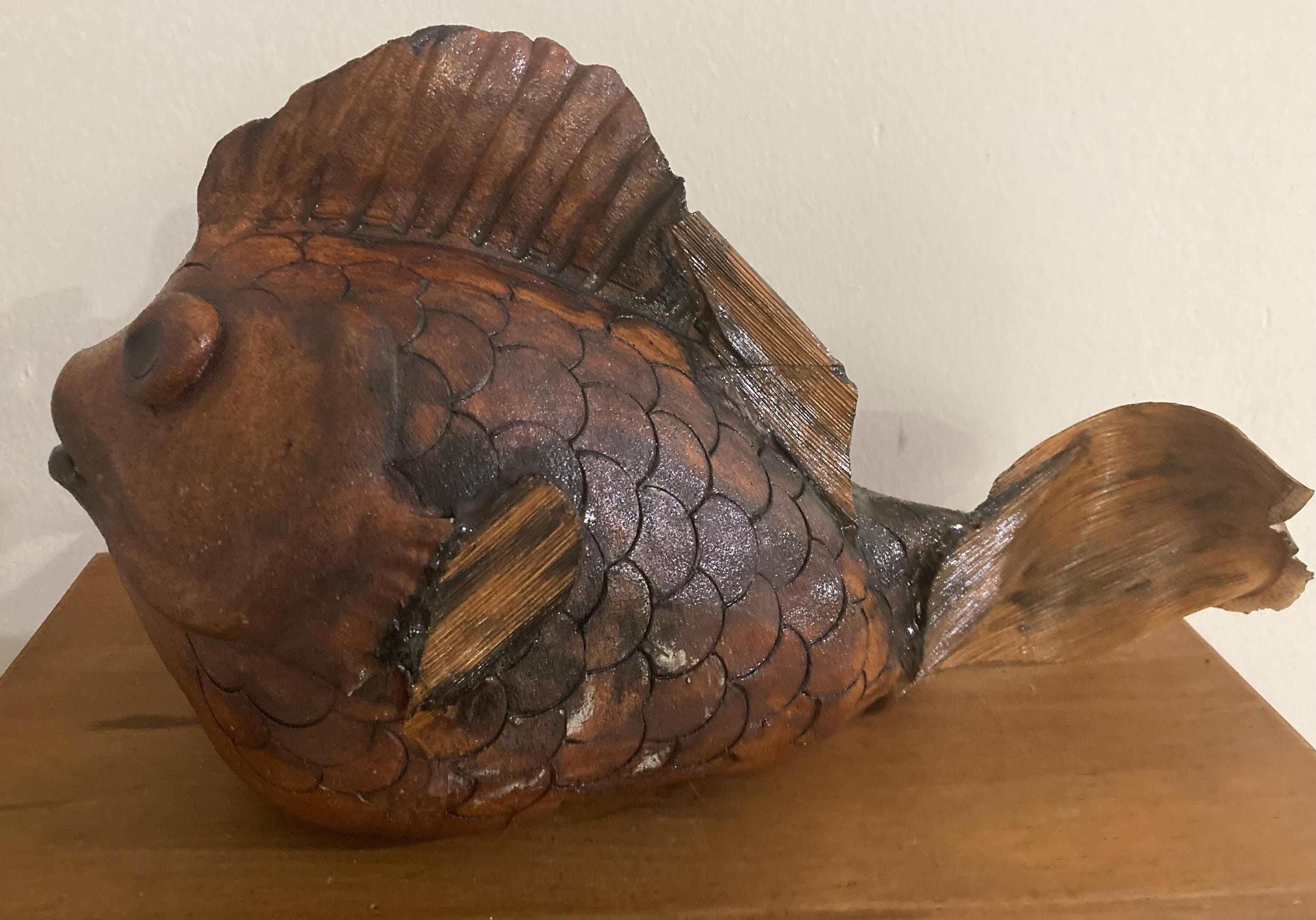 Garden Stone Fish Sculpture - Etsy