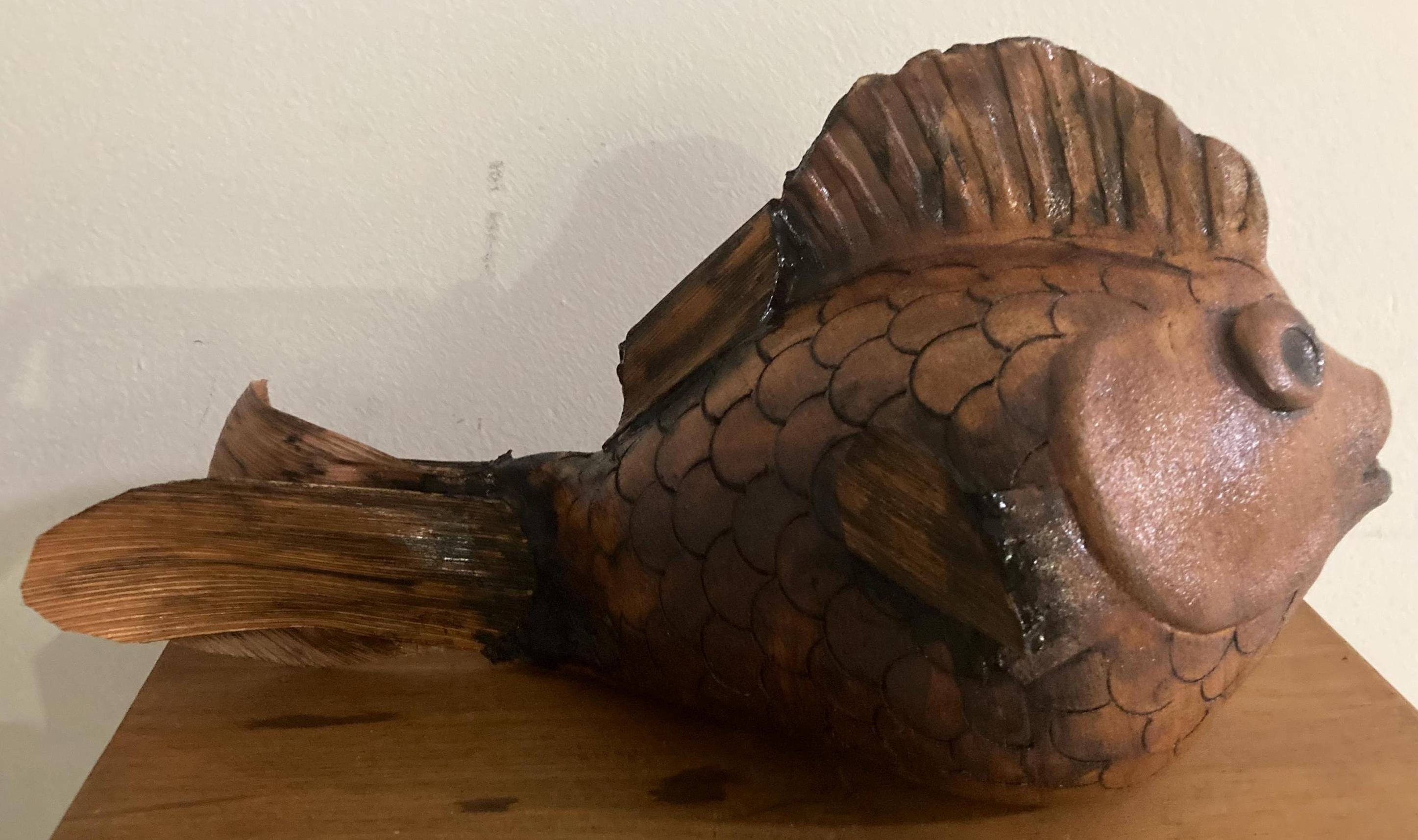 Garden Stone Fish Sculpture - Etsy