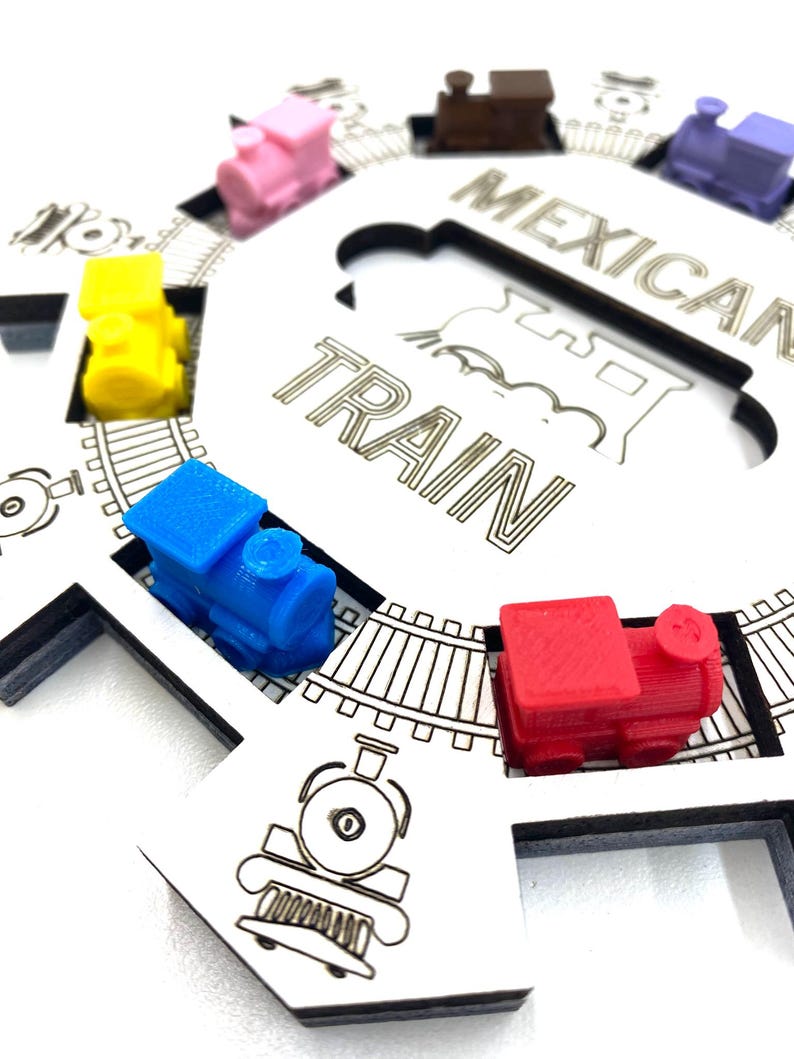 Personalized Mexican Train Domino Hub: Laser Engraved Wood With 3D ...