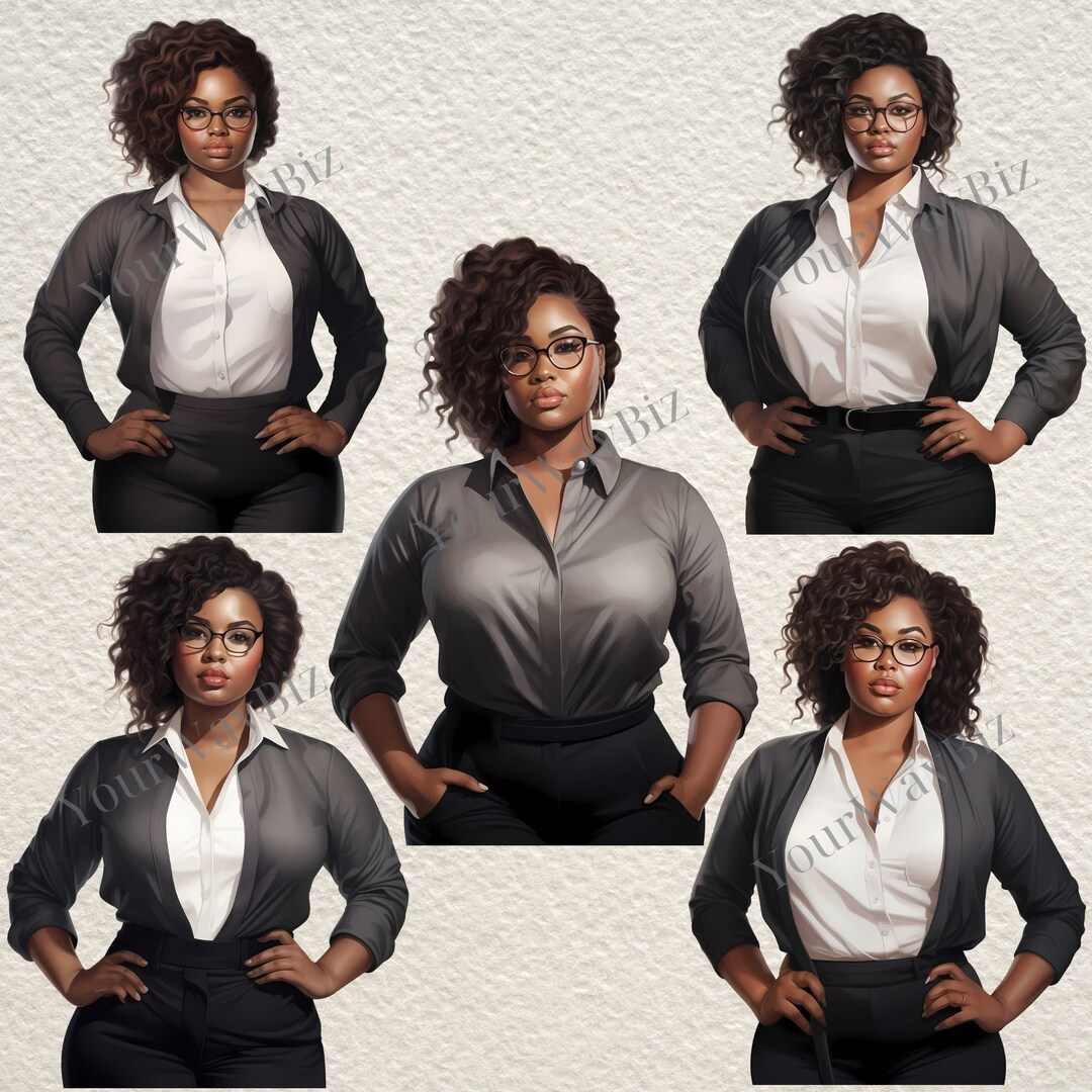 Working Class Lady Clipart, Curvy Women Clipart, Plus Size Clipart ...
