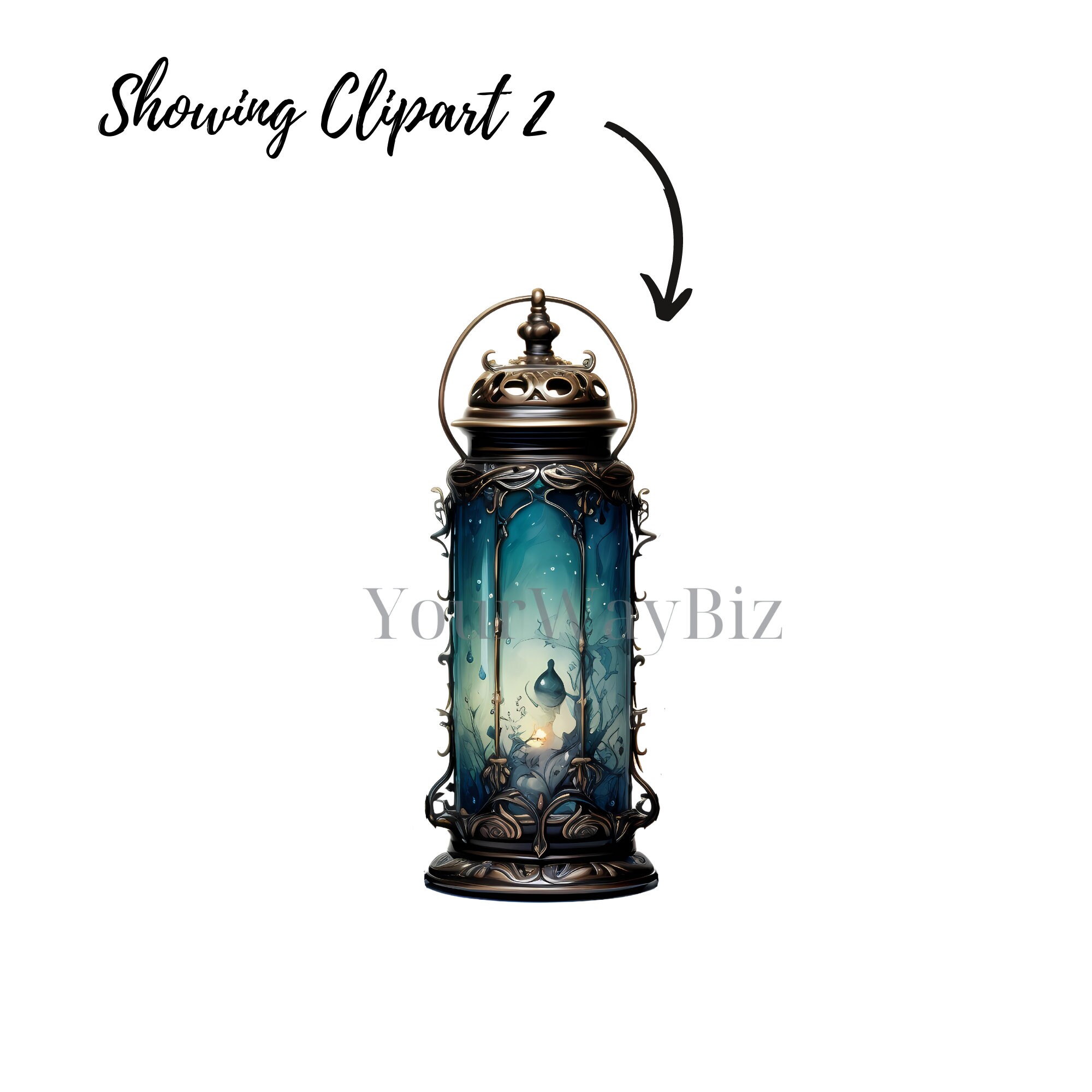 Fantasy Lantern Clipart, Dark Fantasy Lantern, Crystal Lantern, Antique ...