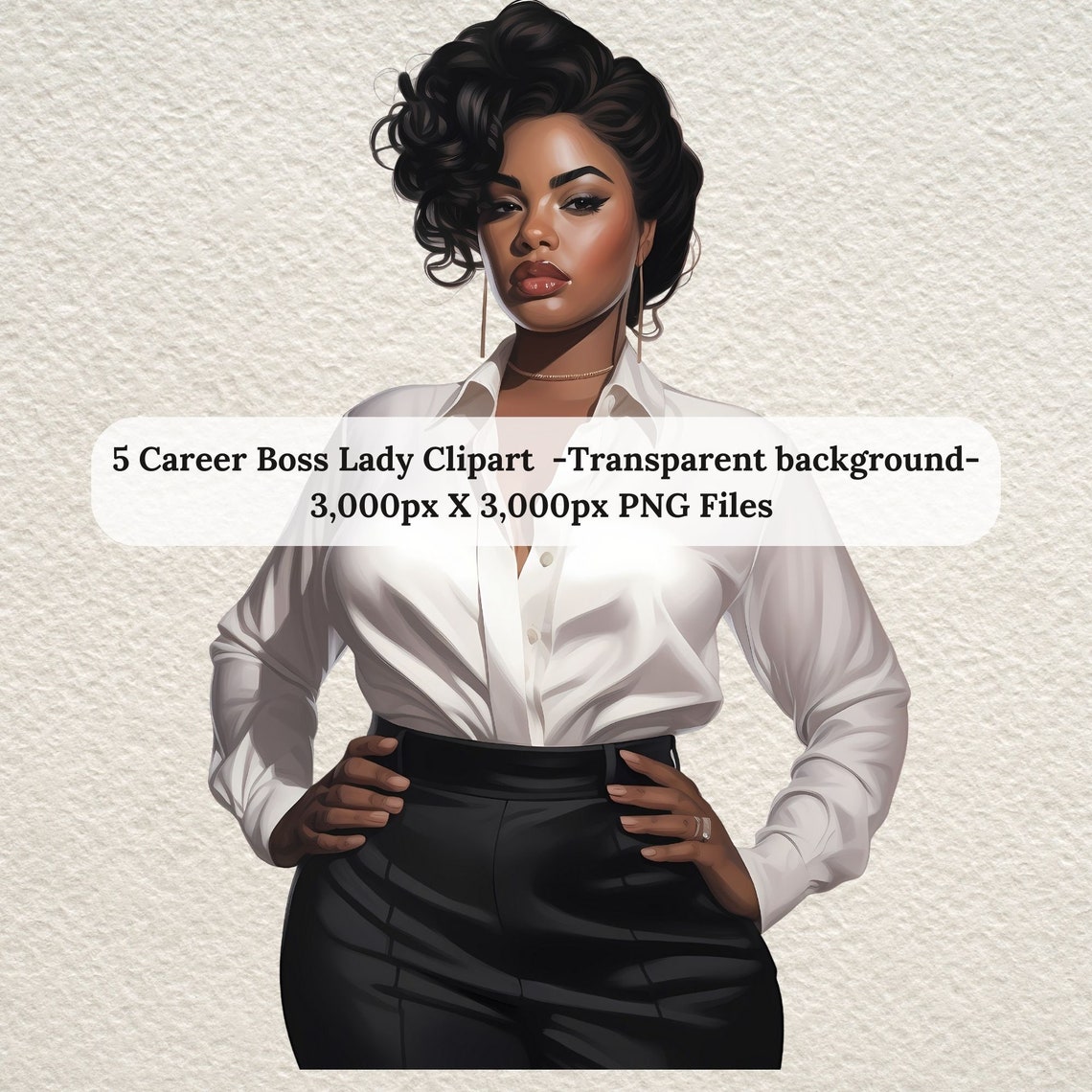 Career Boss Lady Clipart Curvy Women Clipart Plus Size - Etsy